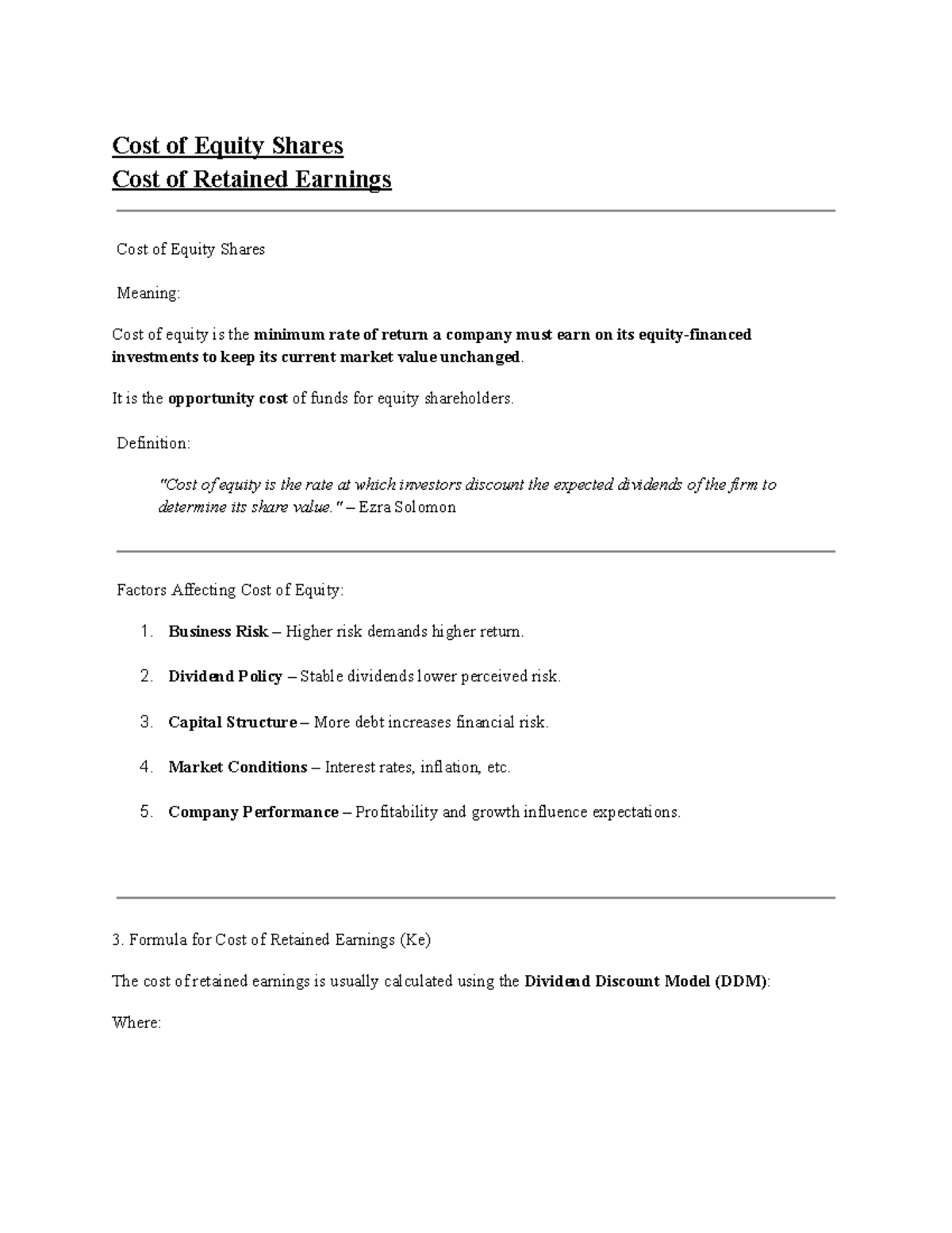 Cost of Equity and Capital Structure Analysis (FM 101) - Studocu