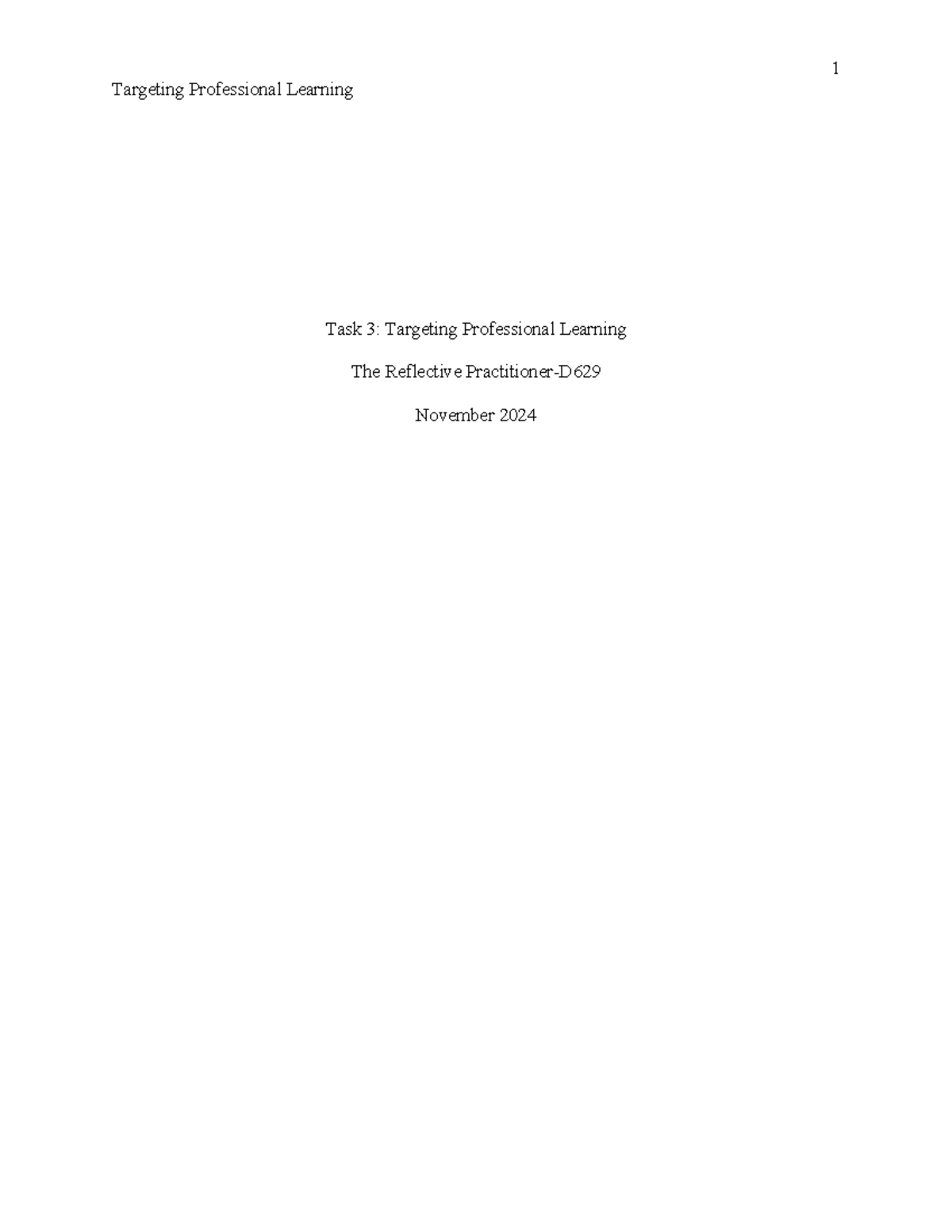 Task 3: Targeting Professional Learning for Reading Comprehension - Studocu