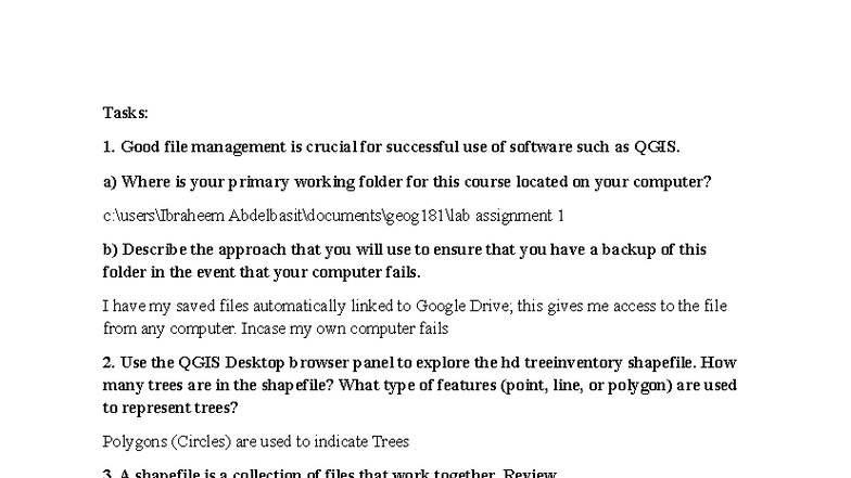 Geog 181 Lab Assignment 1: QGIS File Management & Tree Inventory ...