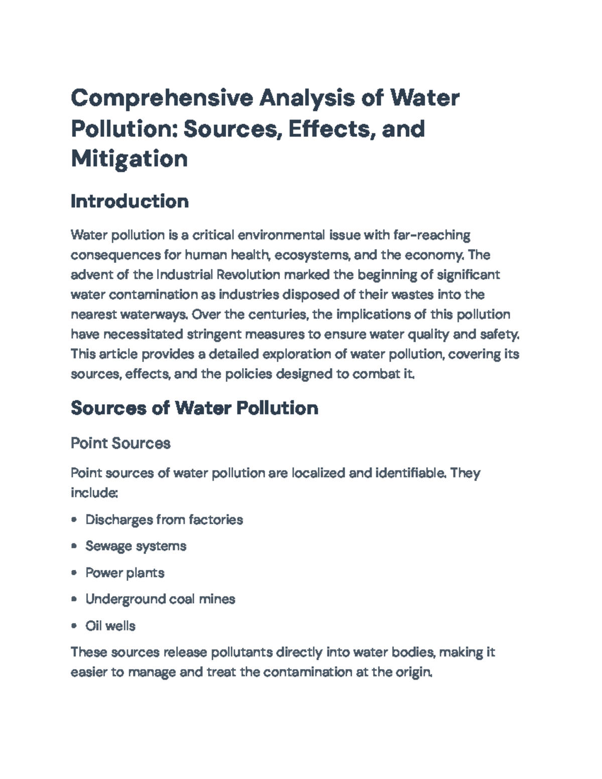 Water Pollution Analysis: Sources, Effects & Mitigation Strategies ...