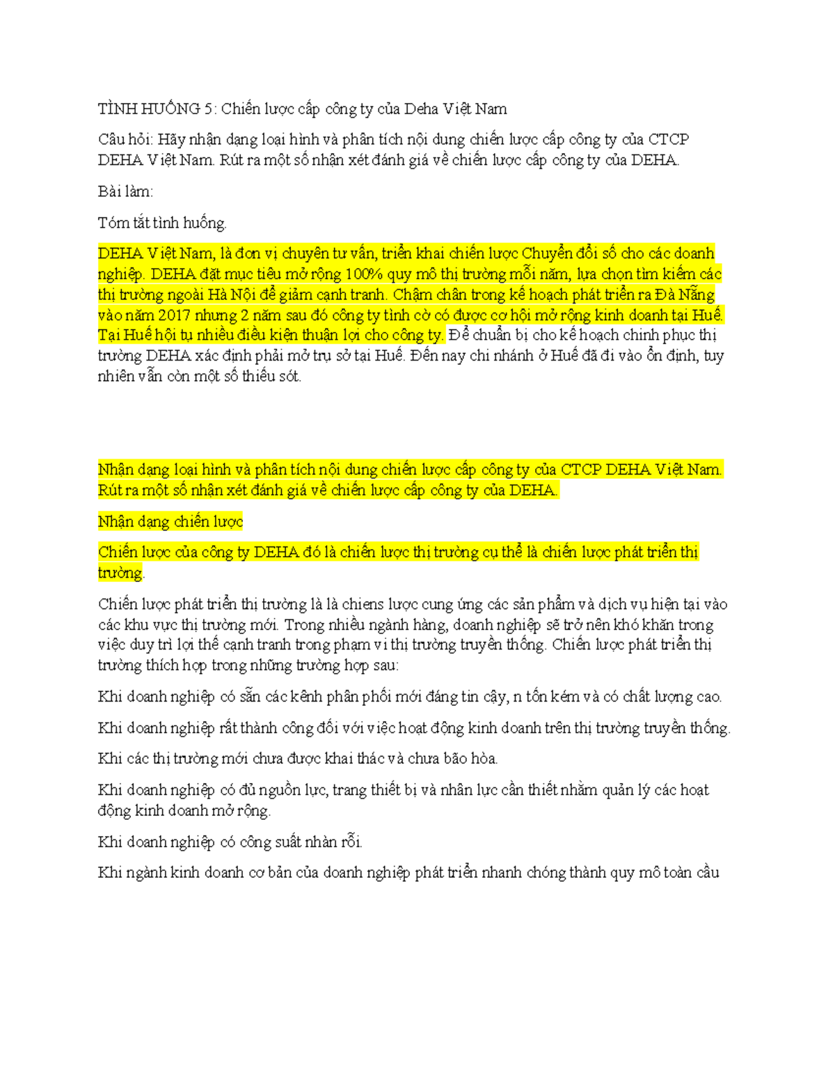 TÌNH HUỐNG 5 - Giang Vien Le Duc ho tro bai thao luan duoc 8.5 diem - TÌNH HUỐNG 5: Chiến lược ...