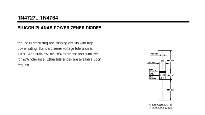 1N4727...1N4764 Zener Diodes Datasheet for High Power Applications ...