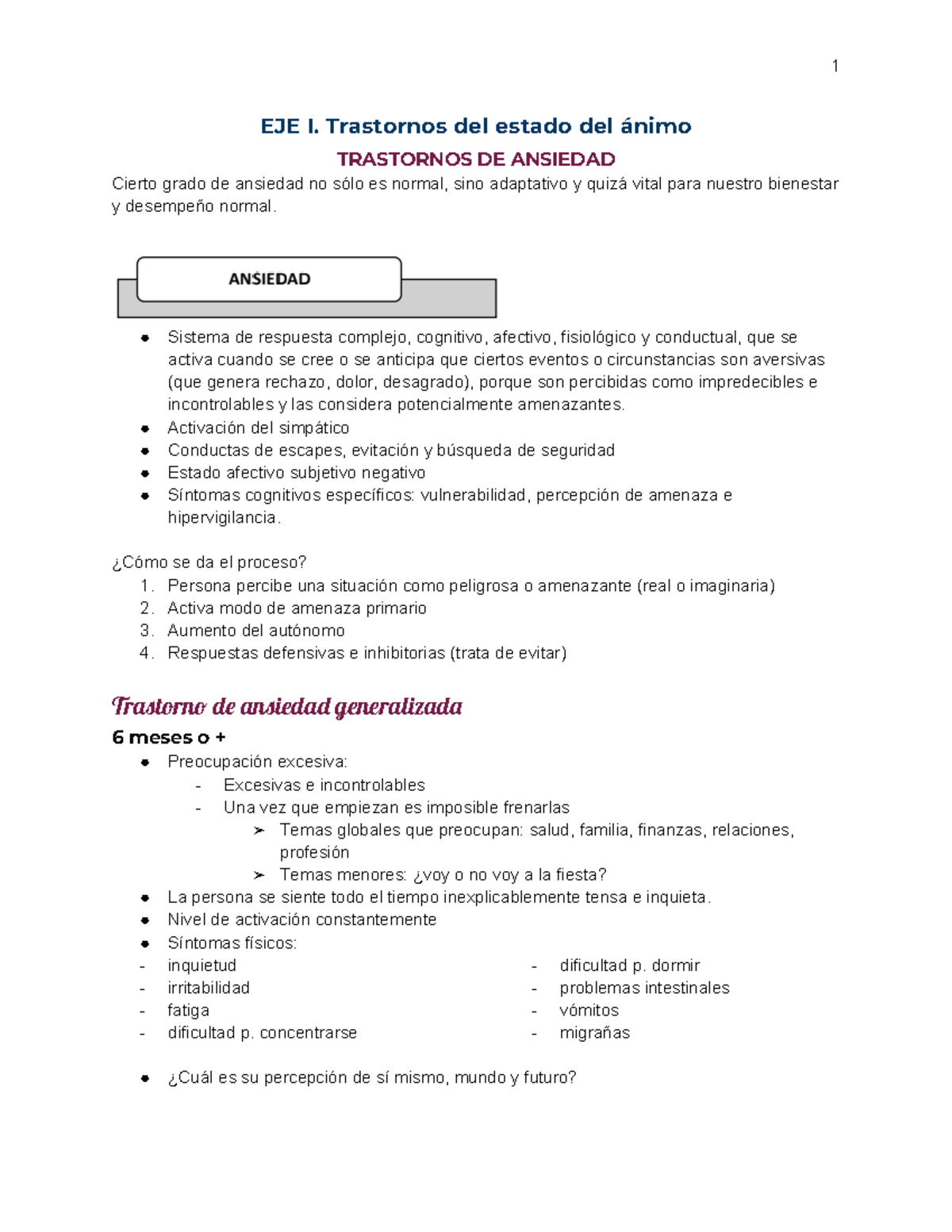 1 EJE I. Trastornos del Estado del Ánimo y Ansiedad - Psicoed ...