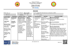 Drug Study - Potassium Chloride - Name of Drug Drawing Classification ...