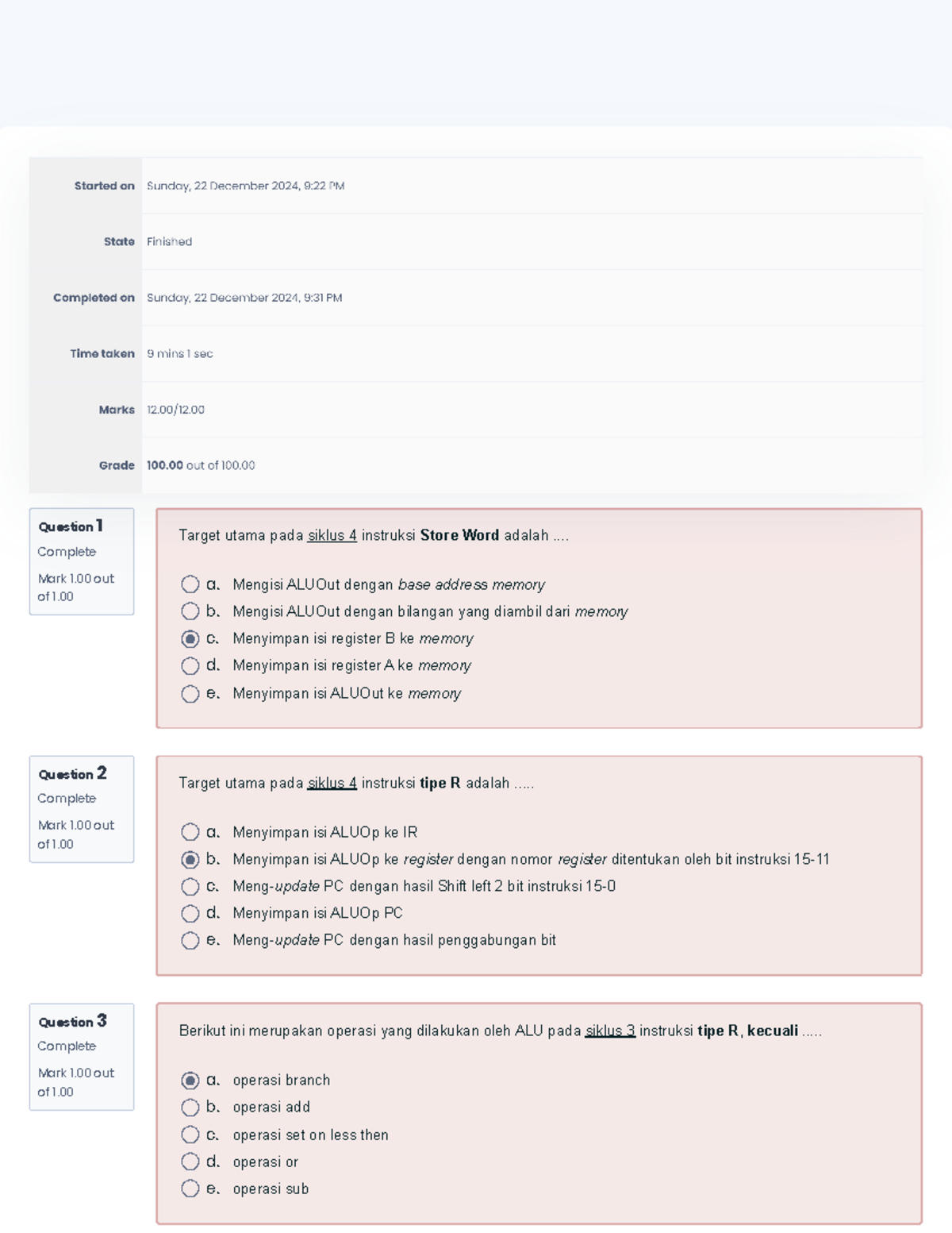KUIS-14 Review Siklus Instruksi MIPS dan Operasi ALU - Studocu