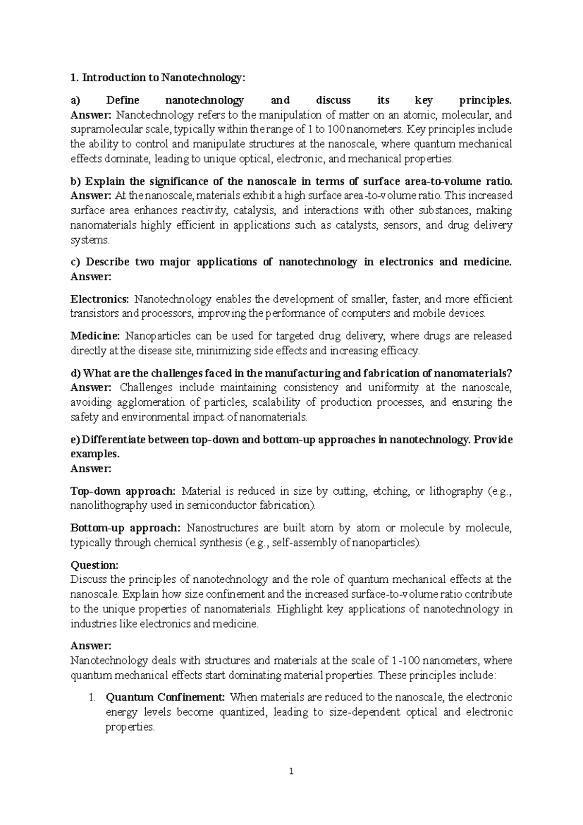Nano-study material 1 - Notes - Introduction to Nanotechnology: a ...