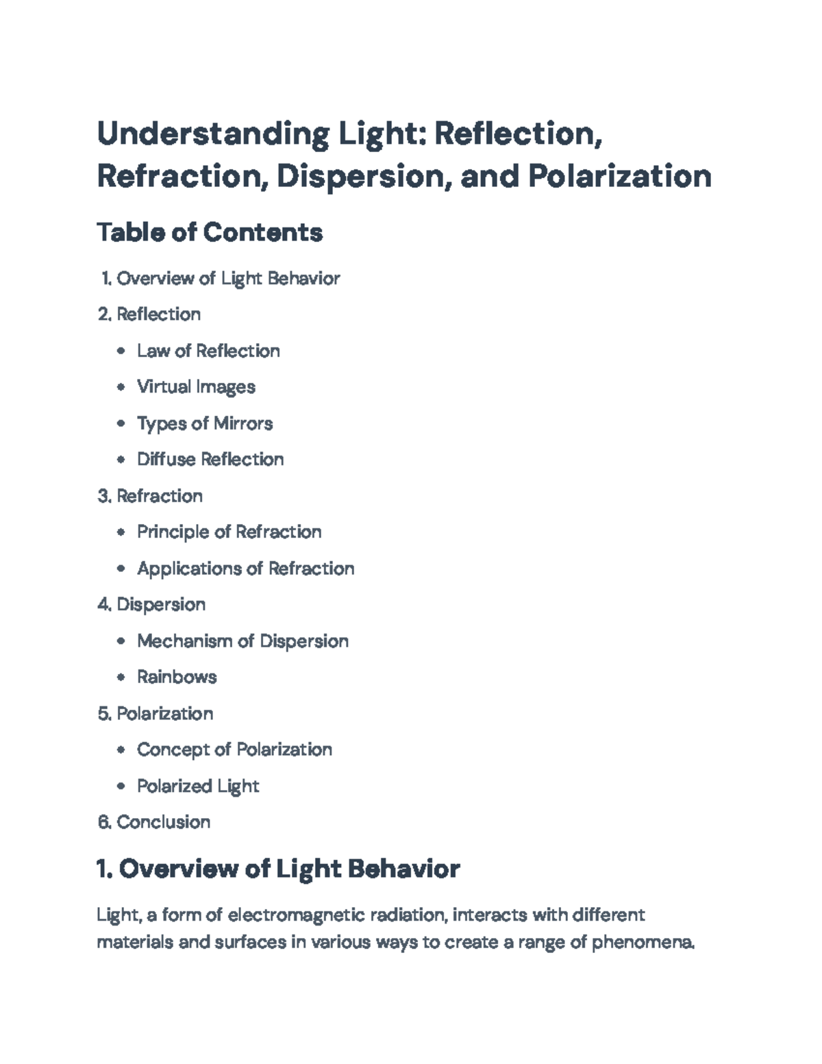 Understanding Light: Reflection, Refraction, Dispersion & Polarization ...