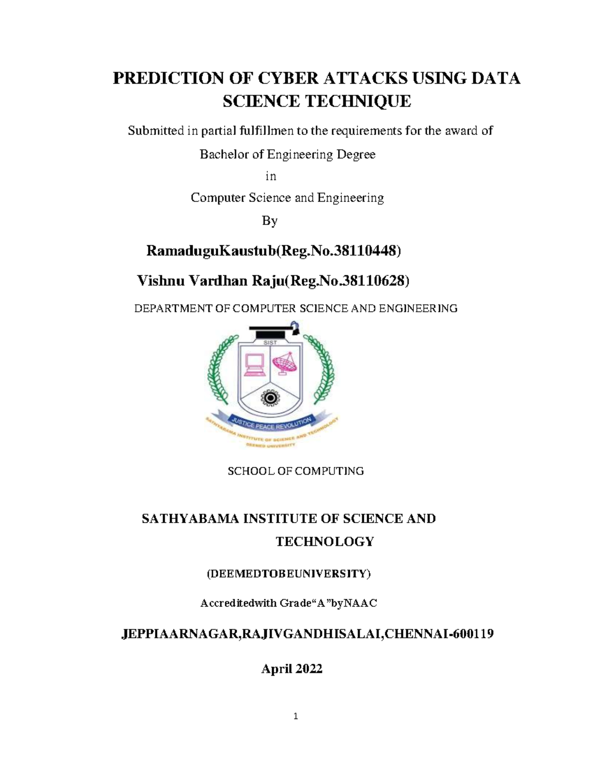 Cyber Attack Prediction System - PREDICTION OF CYBER ATTACKS USING DATA ...