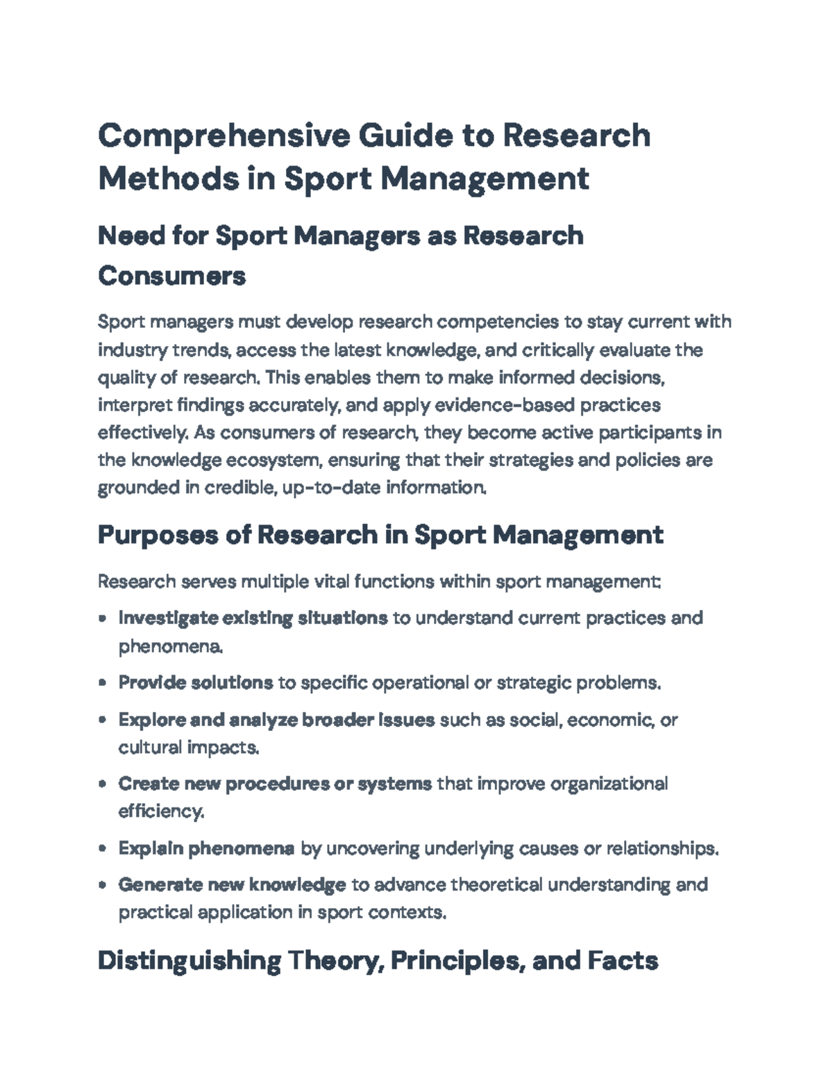 Comprehensive Study Guide: Research Methods in Sport Management (SPM ...
