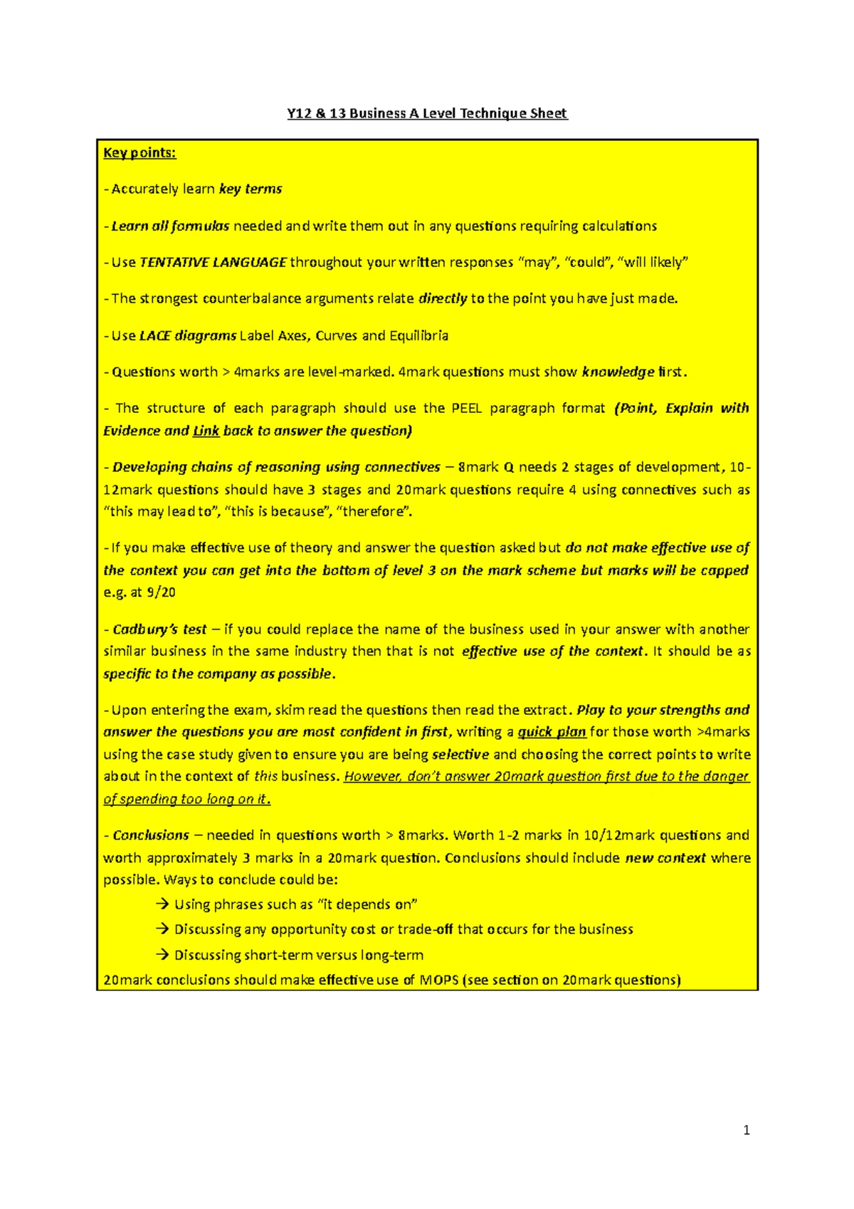 AQA A Level Business Theories and Models Study Notes - Studocu