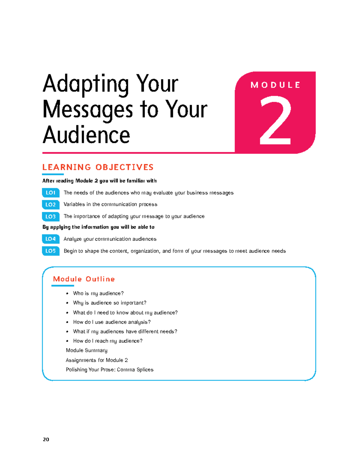 Adapting Your Messages to Your Audience: Module 2 Learning Objectives ...