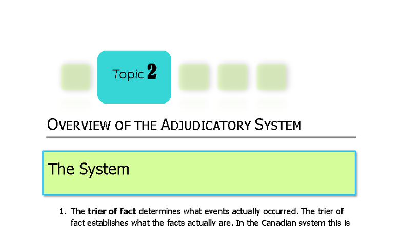 Module 19: Overview of the Adjudicatory System in Canada - Studocu