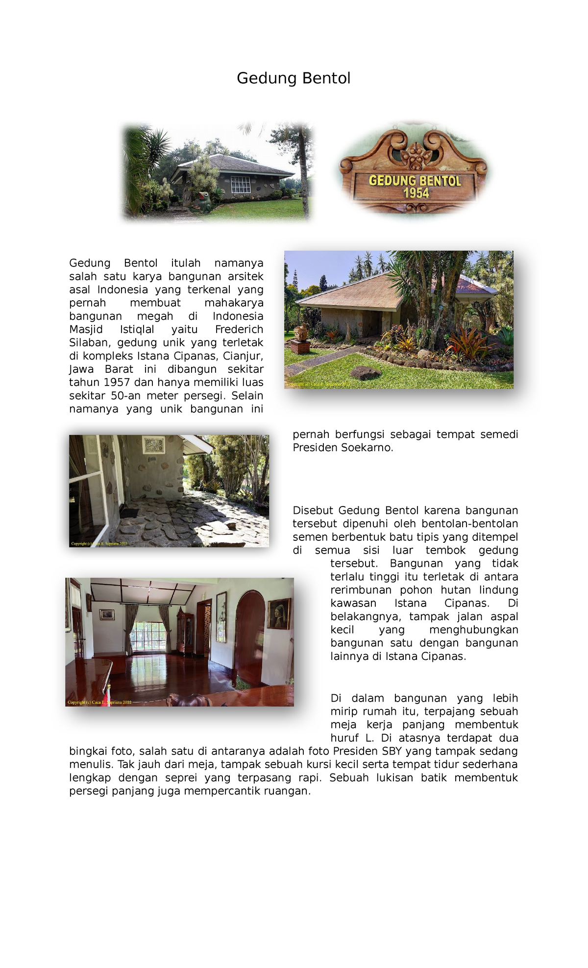 Perkembangan Gedung Bentol: Karya Arsitektur Frederich Silaban - Studocu