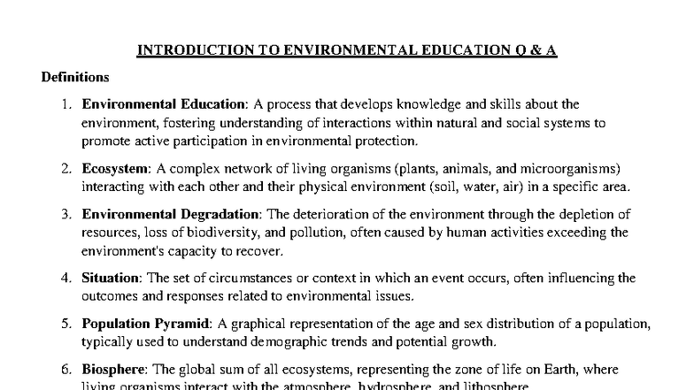 Introduction to Environmental Education: Key Concepts and Definitions ...
