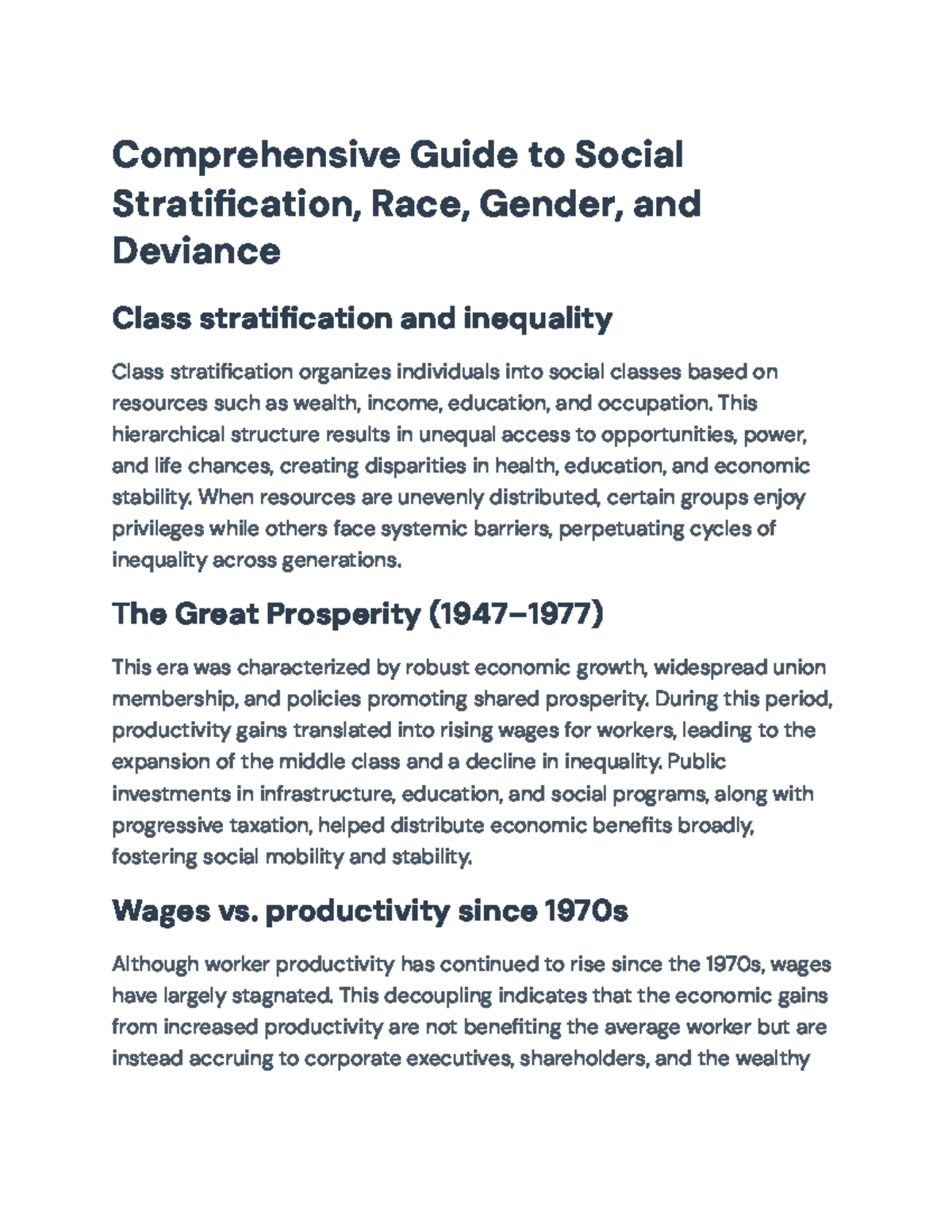 SOC 301: Comprehensive Guide to Social Stratification, Race, and Gender ...