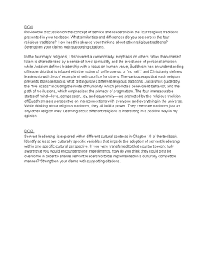 Personal Model of Leadership Part 1 - A personal model of leadership is ...