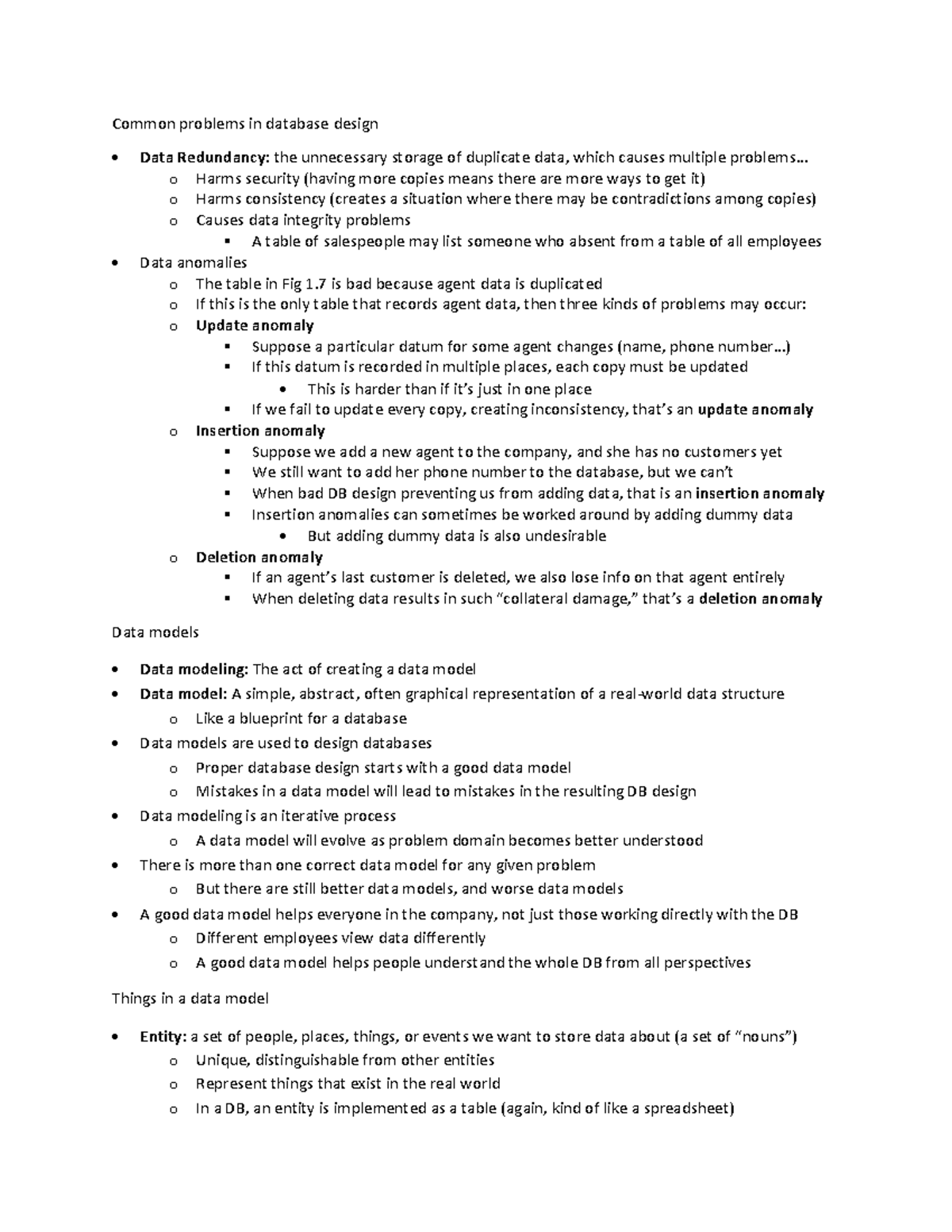 Database Design Principles & Common Issues: CMSC150 Overview - Studocu