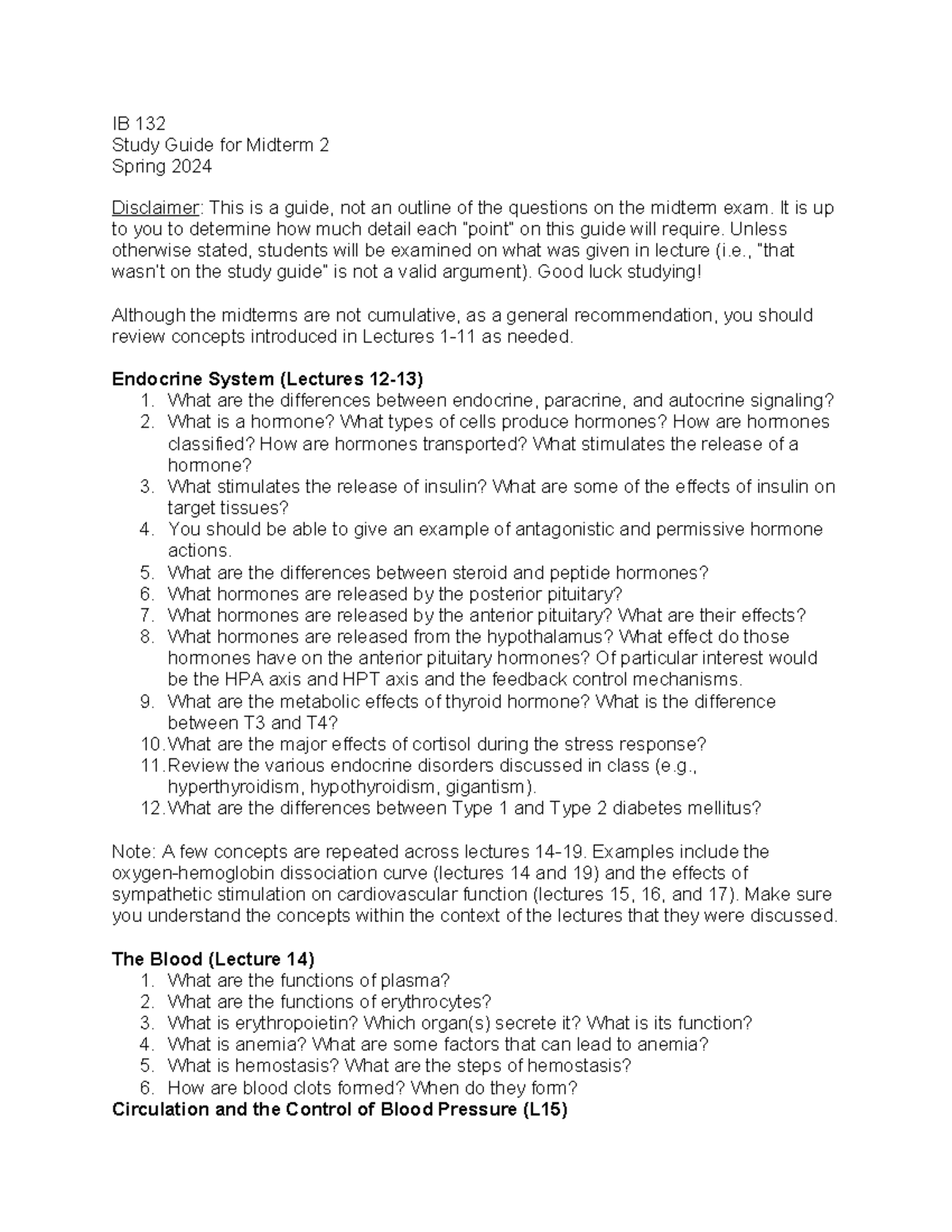 IB132 Midterm 2 Study Guide - Key Concepts for Spring 2024 - Studocu