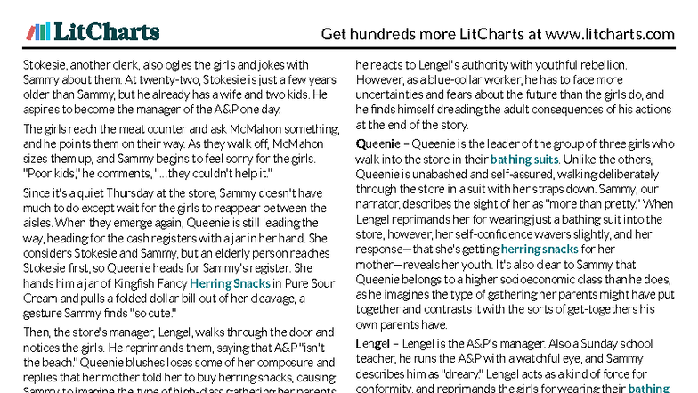 AP 2 - A & P: Analyzing Sammy's Rebellion and Character Dynamics - Studocu