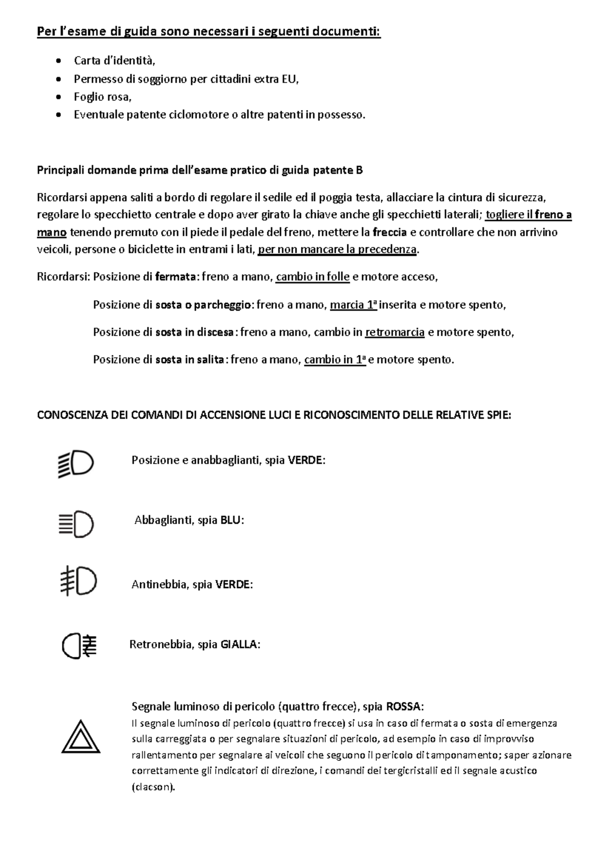 Domande Esame Patente B: Guida e Sicurezza Stradale - Studocu