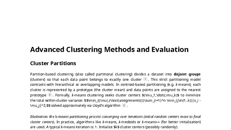 Advanced Clustering Methods and Evaluation: Techniques and Applications ...