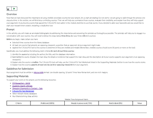 1-7 Module One Assignment Guidelines and Rubric - Overview This week ...