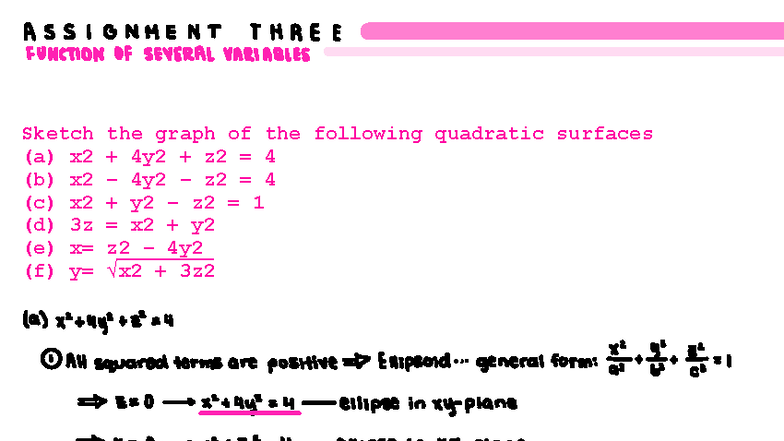 MATH 2513 Assignment: Functions of Several Variables Analysis - Studocu
