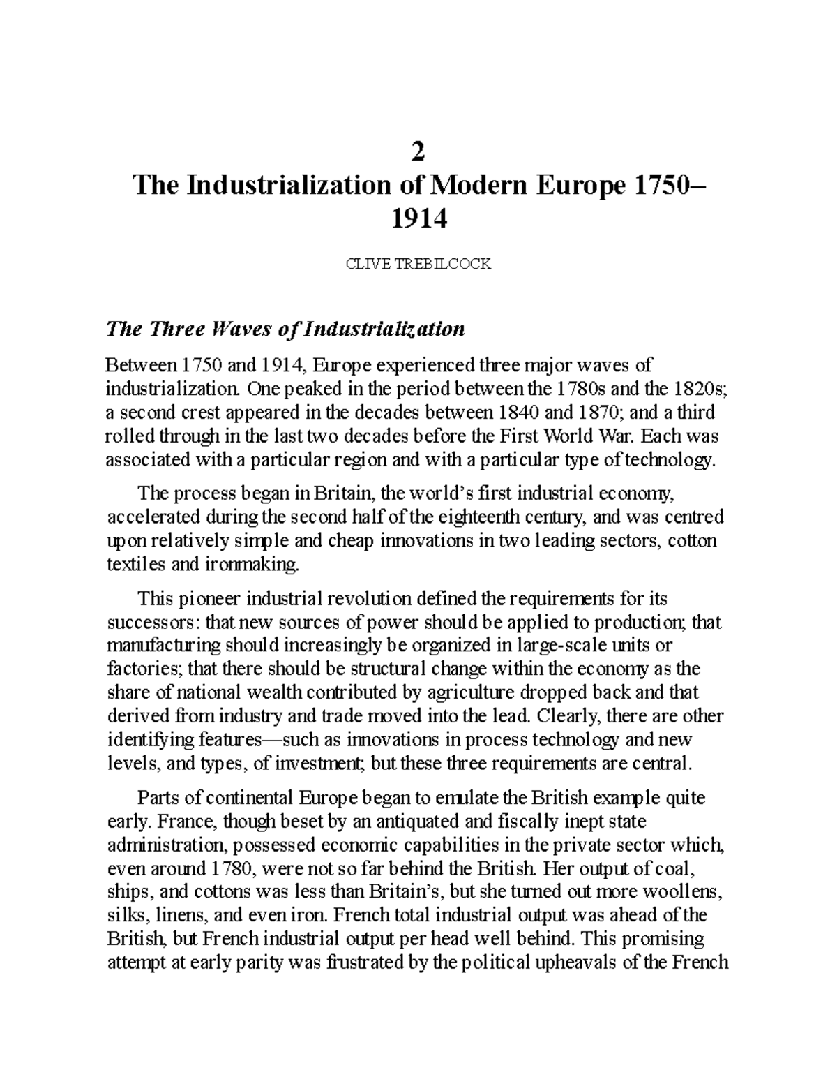 Three phase Industrialization Trevil - 2 The Industrialization of ...