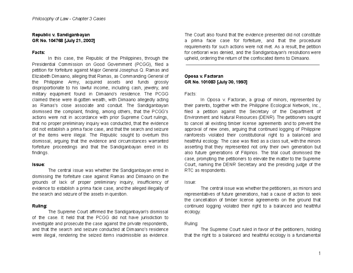 Philosophy of Law Chapter 3: Key Cases and Rulings Analysis - Studocu