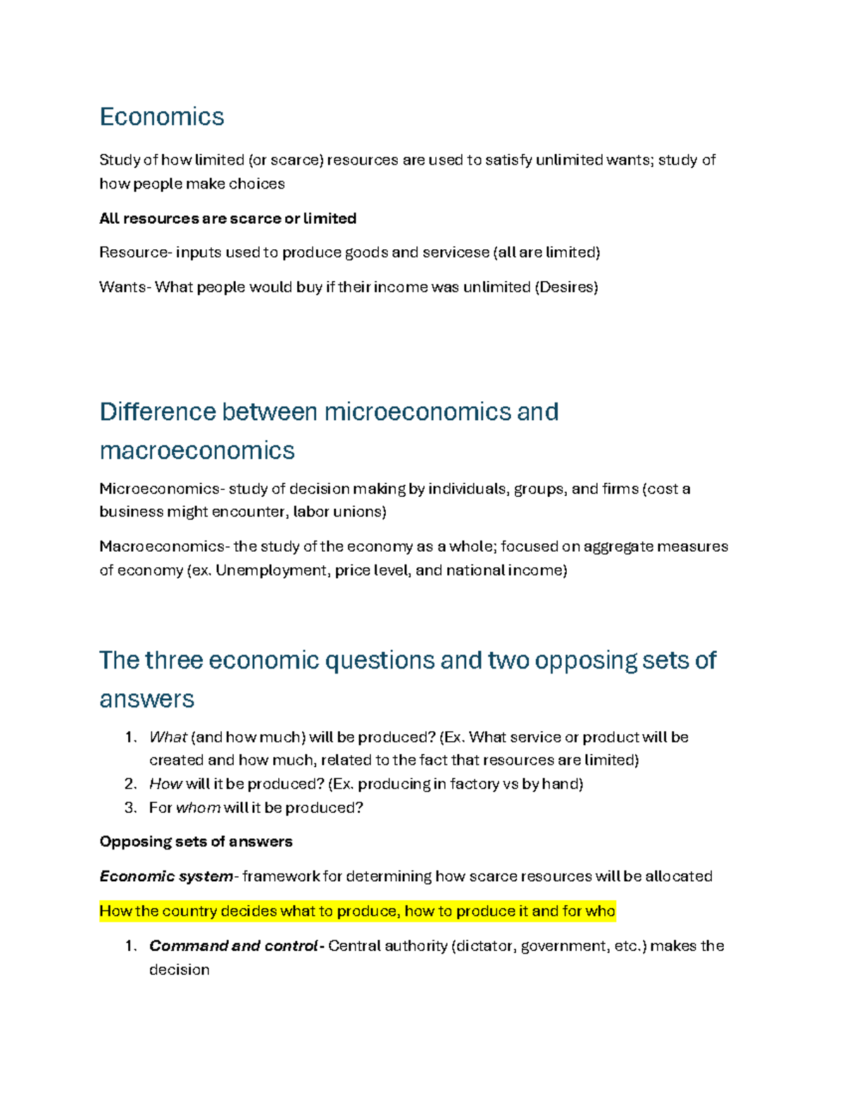 Understanding Economics: Key Concepts and Theories (Econ 101) - Studocu