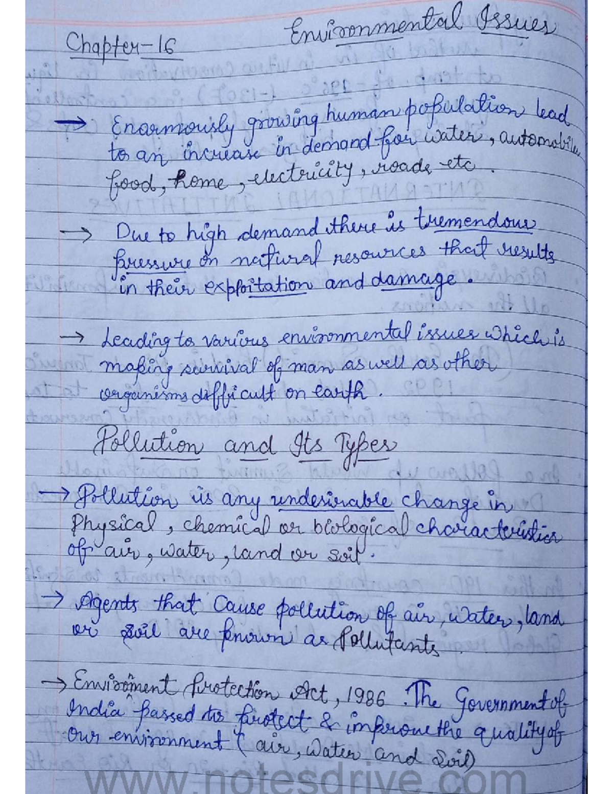 Biology CH-16: Handwritten Notes for Study - Studocu