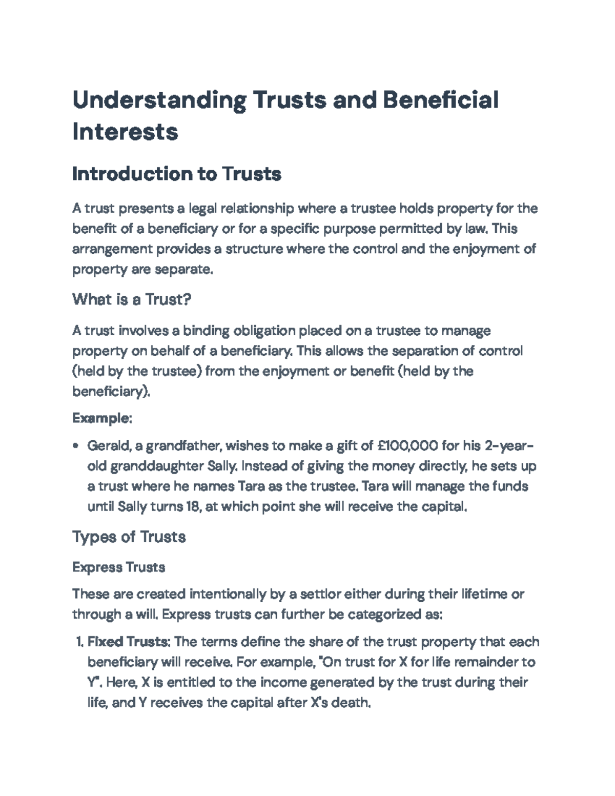 Understanding Trusts and Beneficial Interests: Legal Concepts Explained ...