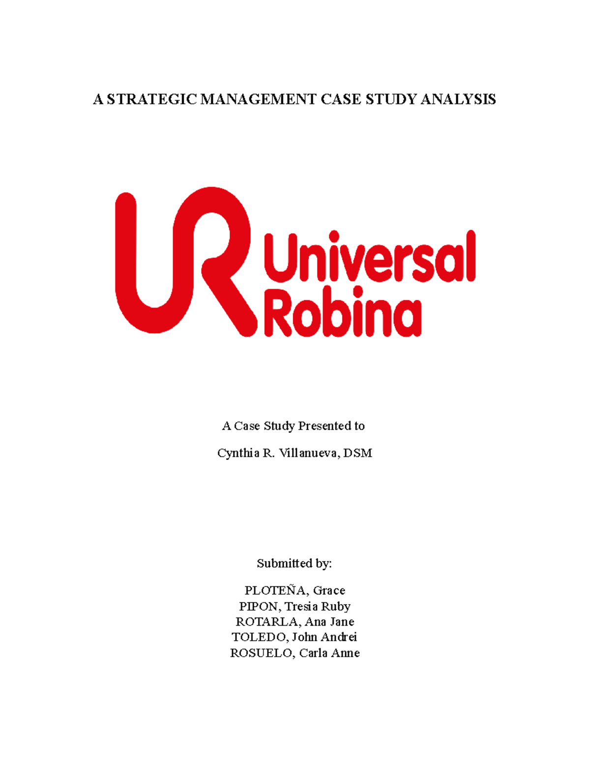 URC-Case-Study: Strategic Management Insights and Recommendations - Studocu