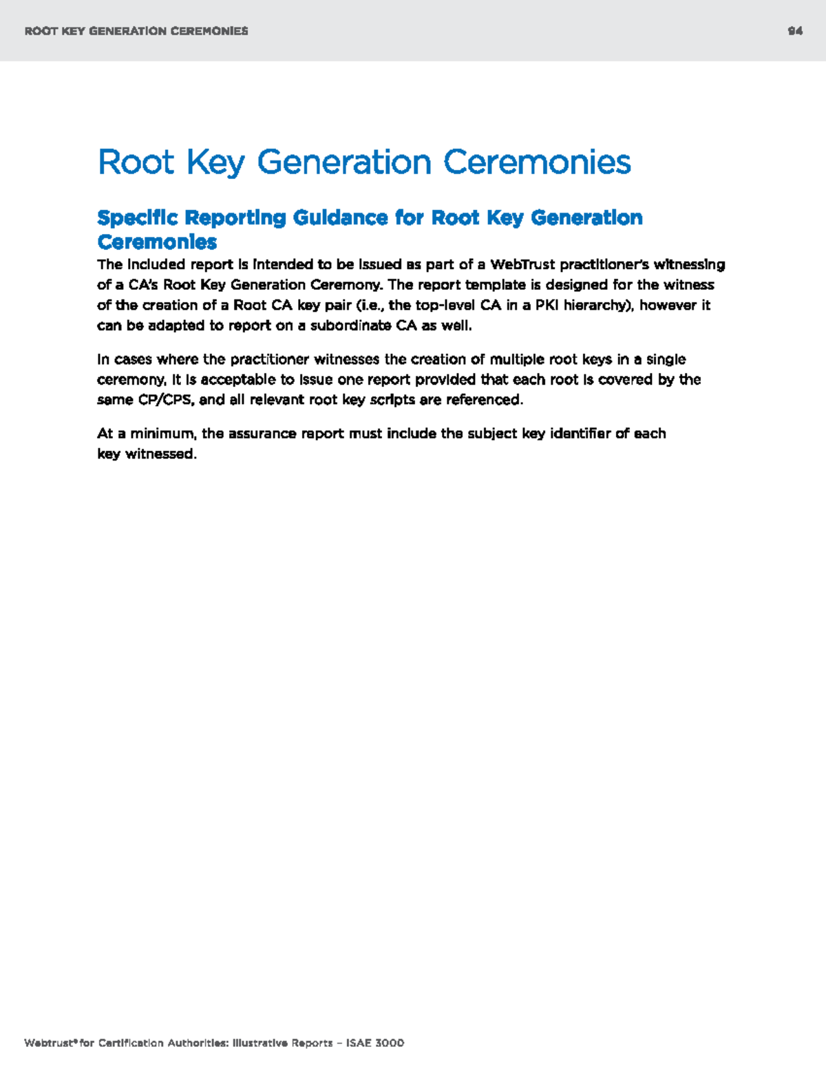 ISAE RKGC - Reporting Guidance for Root Key Generation Ceremonies - Studocu
