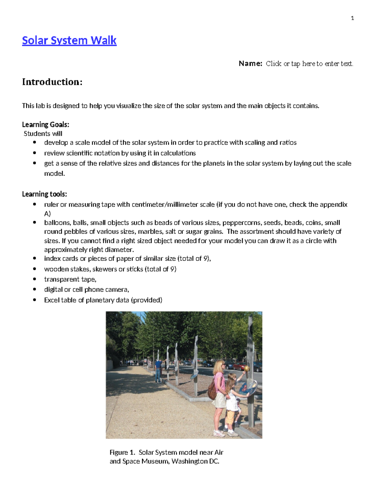 Solar System Walk 2023 - Lab Report for Astronomy 101 - Studocu