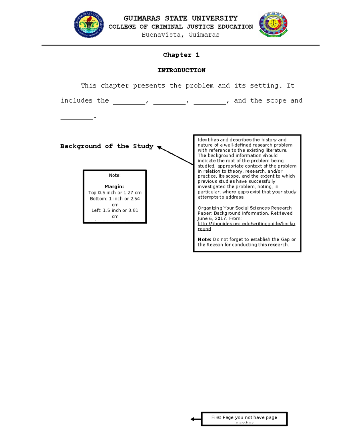 Chapter 1: Introduction to Research Problem and Framework (Template) - Studocu
