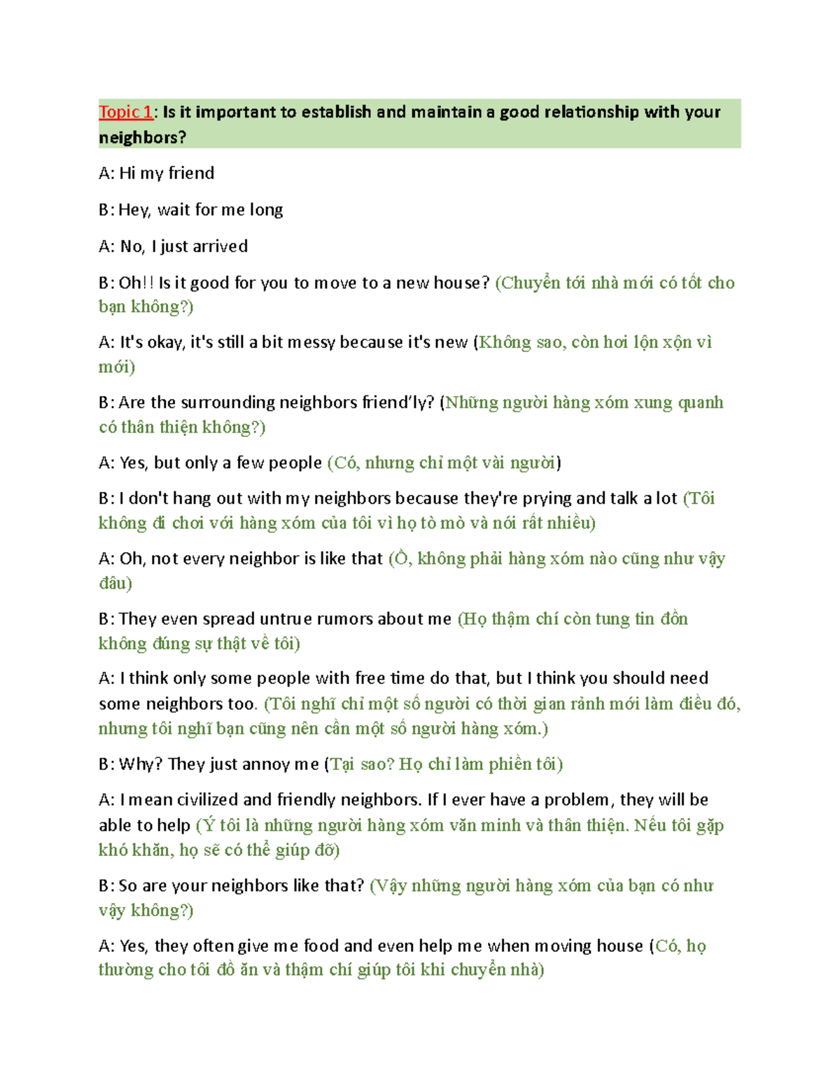 Topicwithpartner - wwww - Topic 1 : Is it important to establish and ...