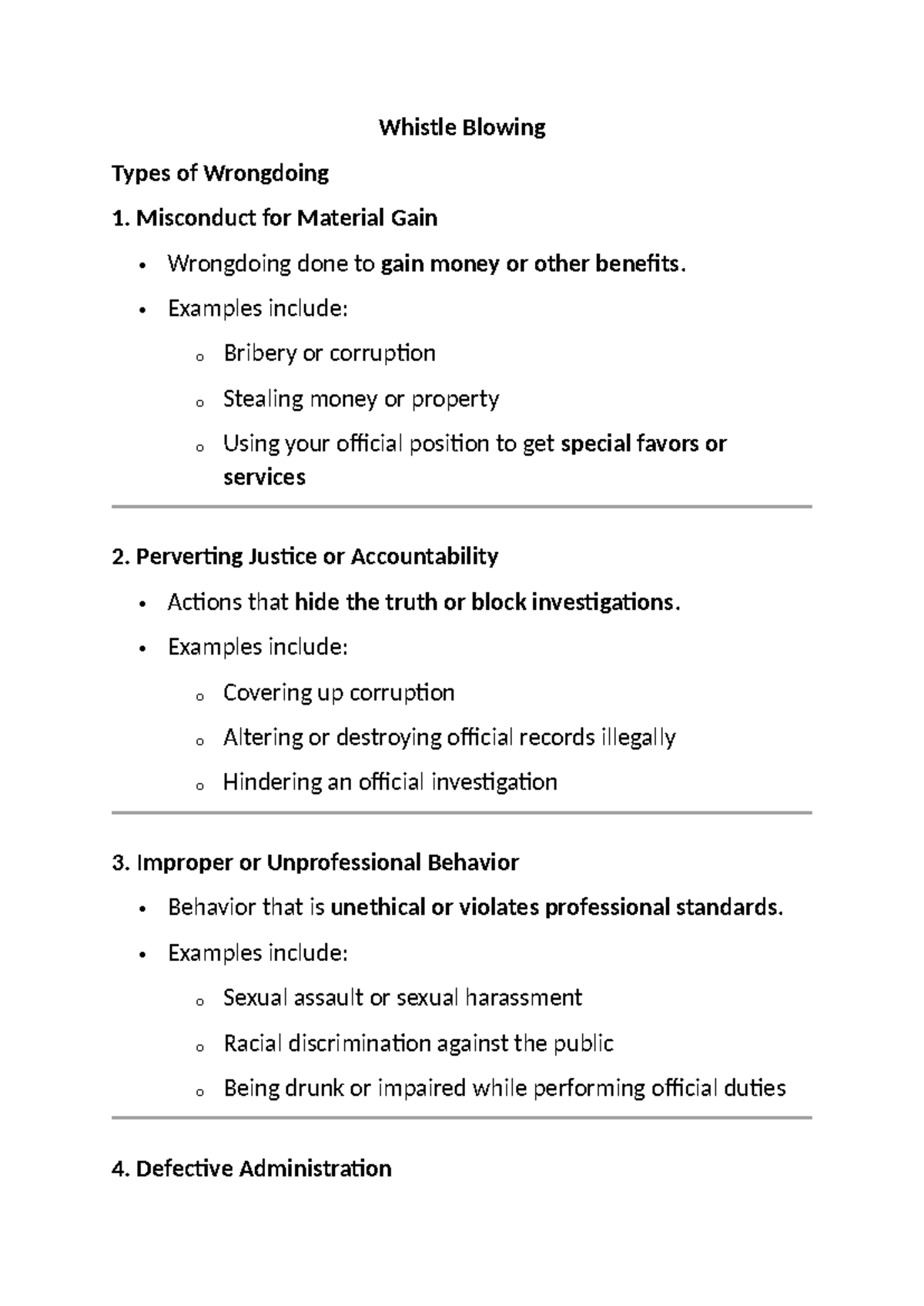 Whistle Blowing: Types, Influences, and Positive Outcomes - Studocu