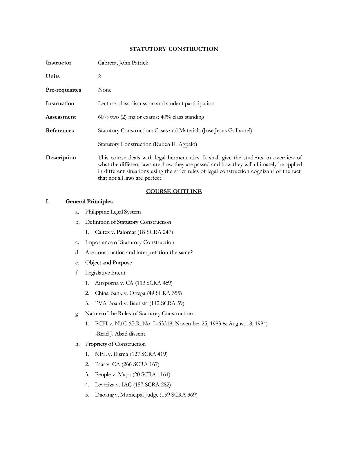 Statutory Construction Lecture Notes 2021-2022 (Instructor: Cabrera ...