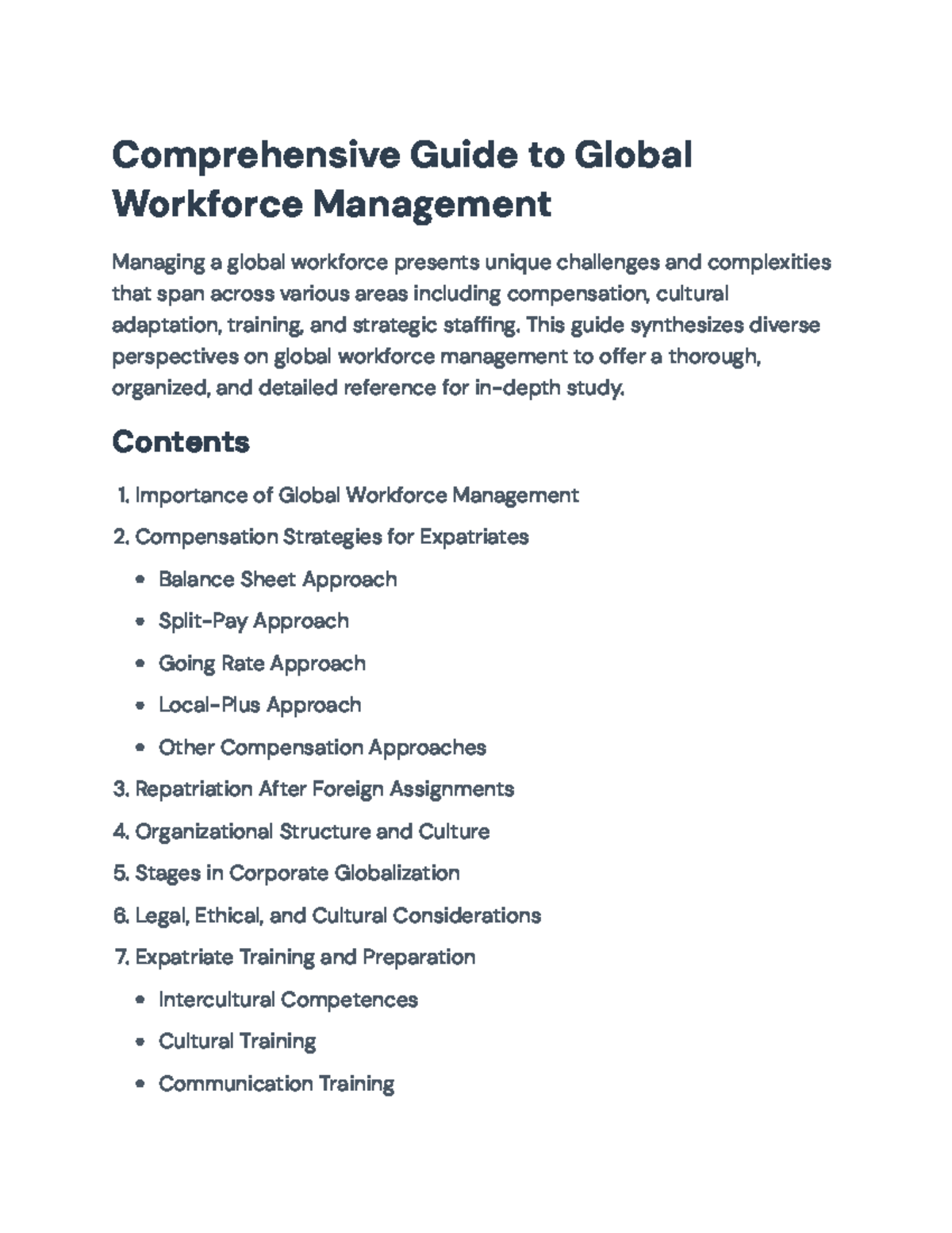 Comprehensive Guide to Global Workforce Management Strategies ...