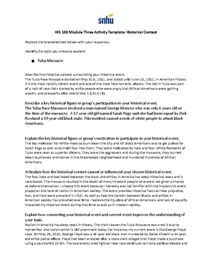 HIS 100 1-2 Module One Activity - Module One Activity Project Topic ...