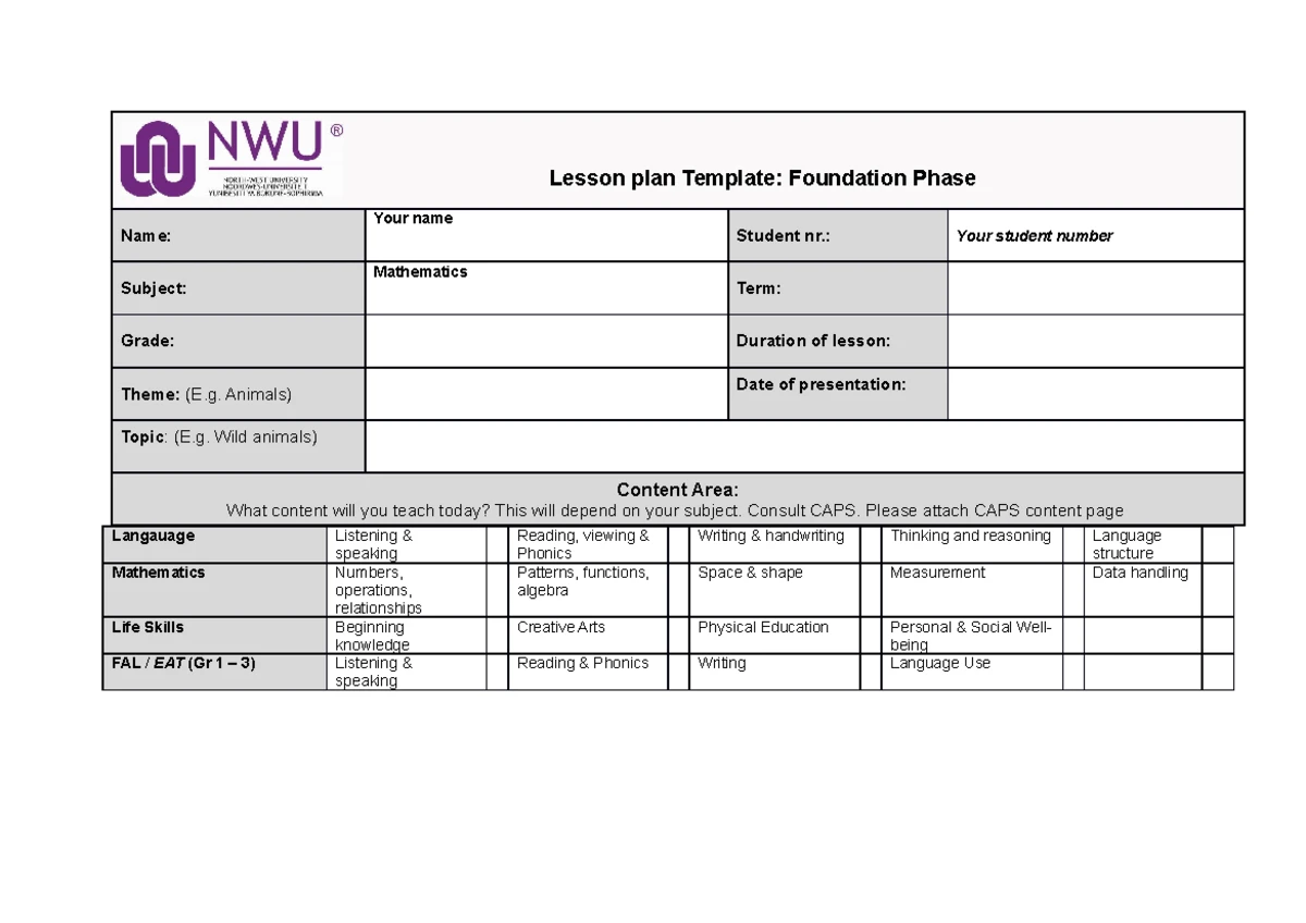 STADIO BEd Foundation Phase Textbook List & Guidelines - Studocu