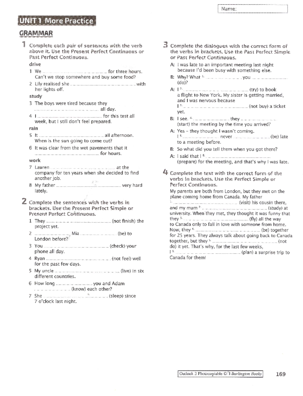 Unit 1 - Additional Grammar Practice Exercises - Studocu