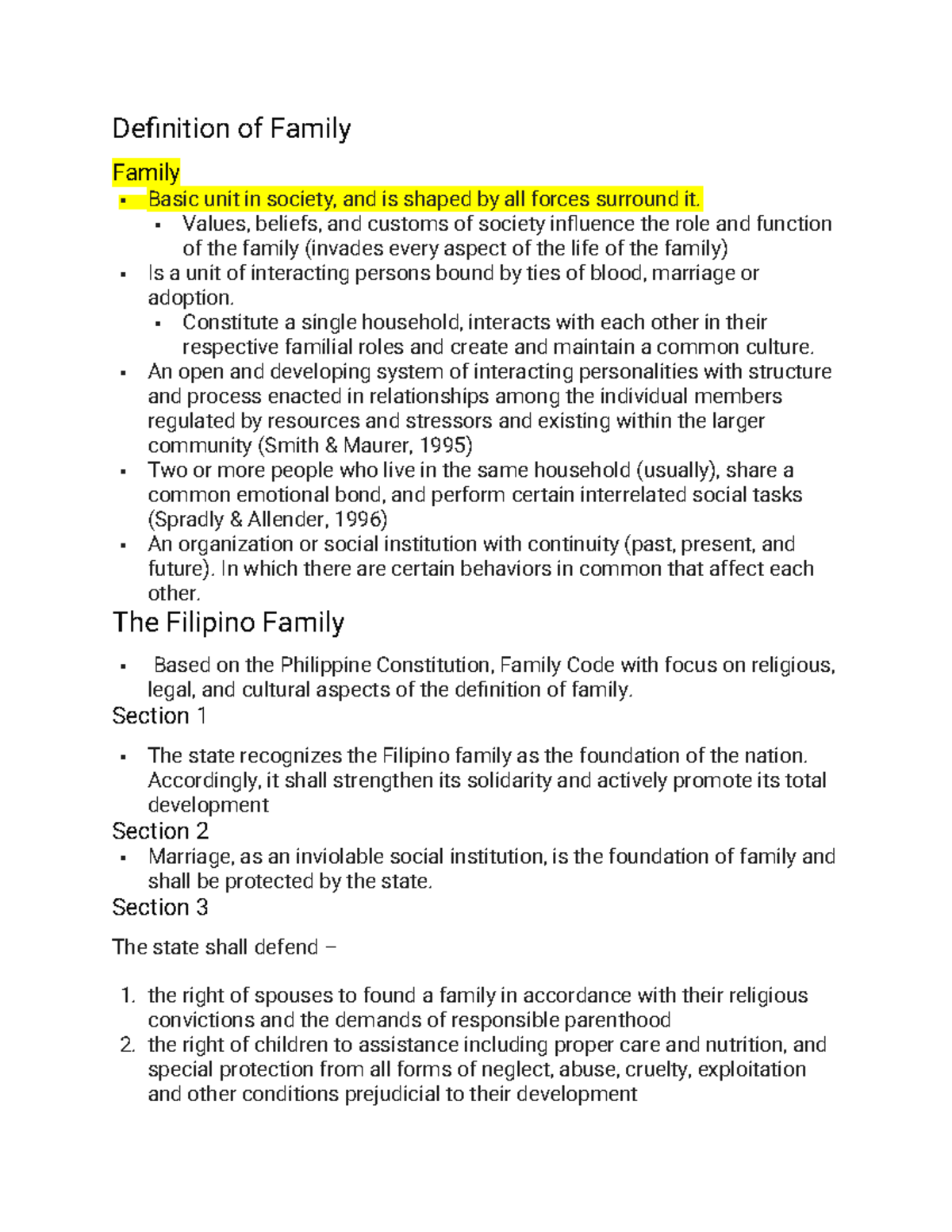 Family Definitions and Characteristics: A Comprehensive Overview - Studocu