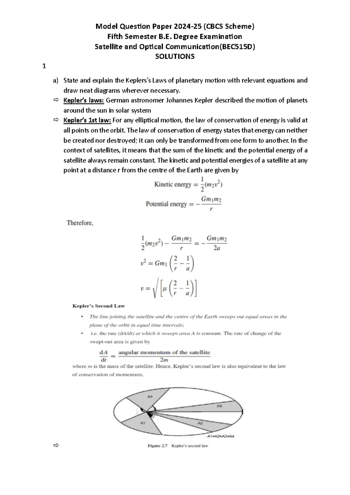 Satellite and Optical Communication BEC515D: Module I Overview - Studocu