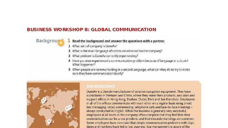 BUSINESS WORKSHOP 8: GLOBAL COMMUNICATION DISCUSSION NOTES - Studocu
