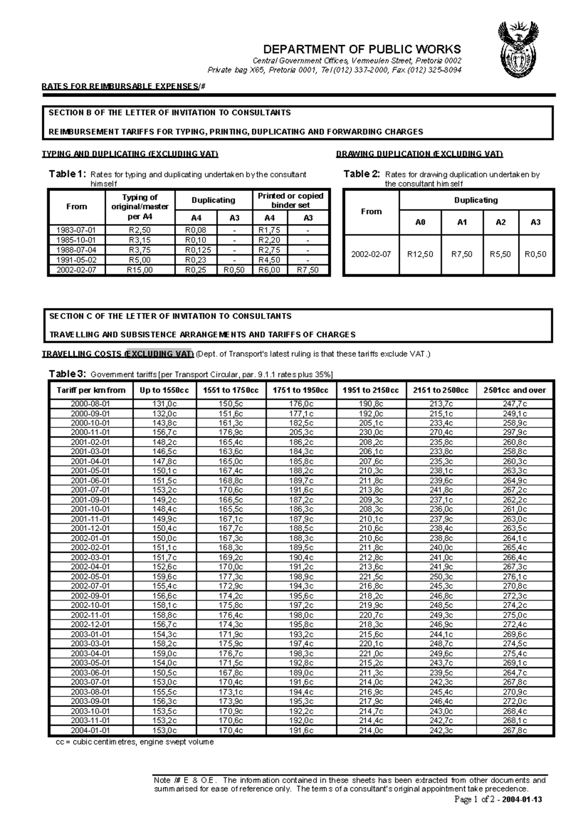 0401 Rates for Reimbursable Expenses and Time Based Fees - Studocu