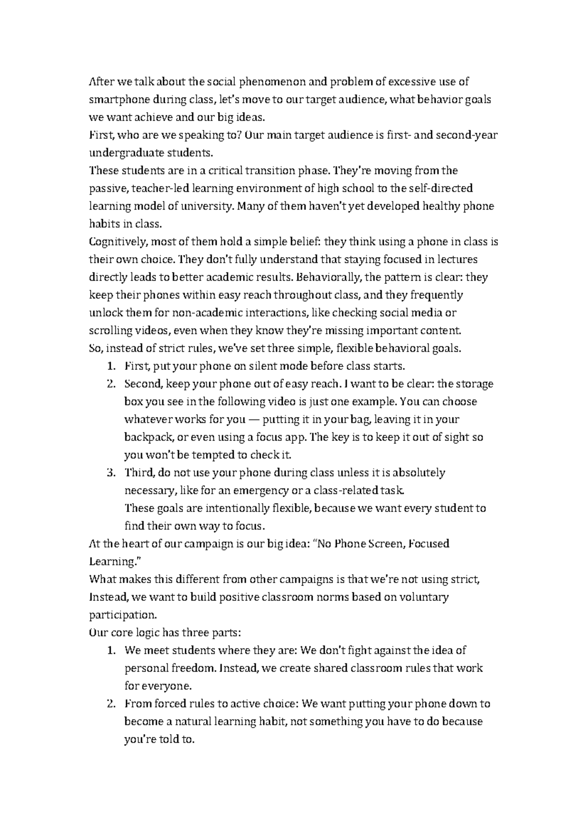 111111 - Essay Notes on Smartphone Use in Class: Targeting Undergrads ...