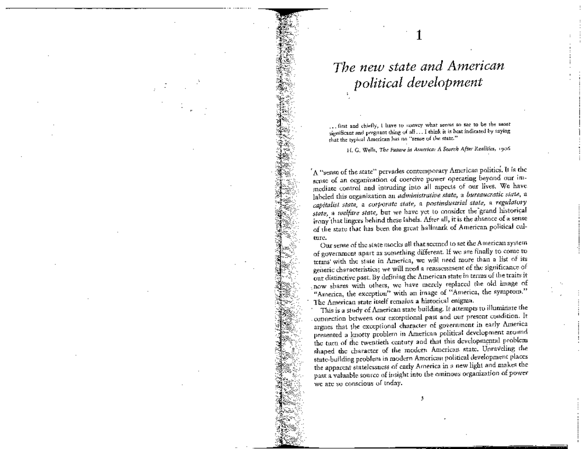 The New State and American Political Development: Insights on ...
