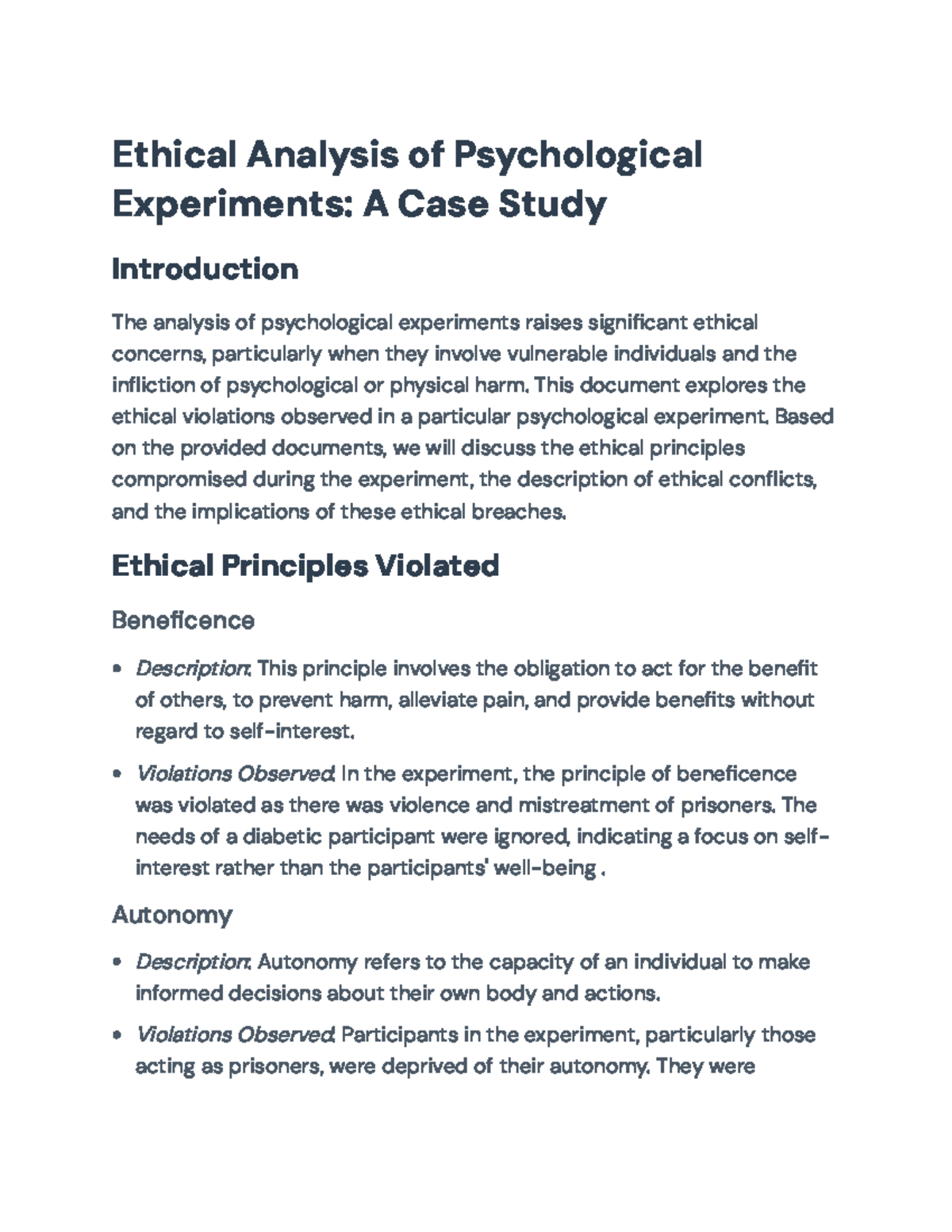 Ethical Analysis of Psychological Experiments: Key Violations Explored ...